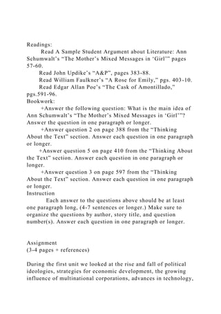 Readings Read A Sample Student Argument about Literature.docx