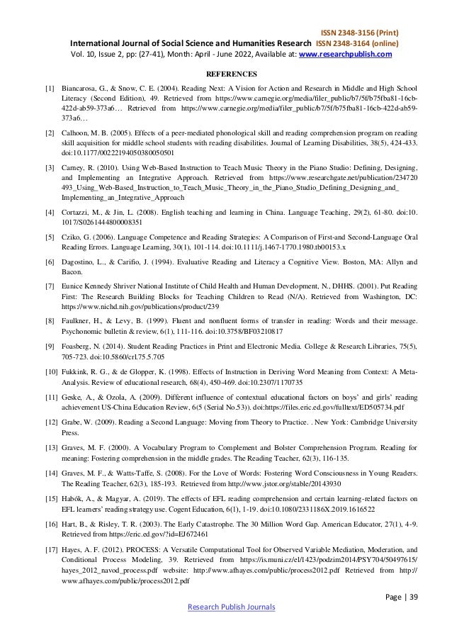 Reading Strategies and Reading comprehension in English among ESL school students in Dubai, UAE ...