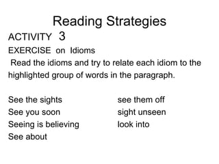 Reading strategies | PPT