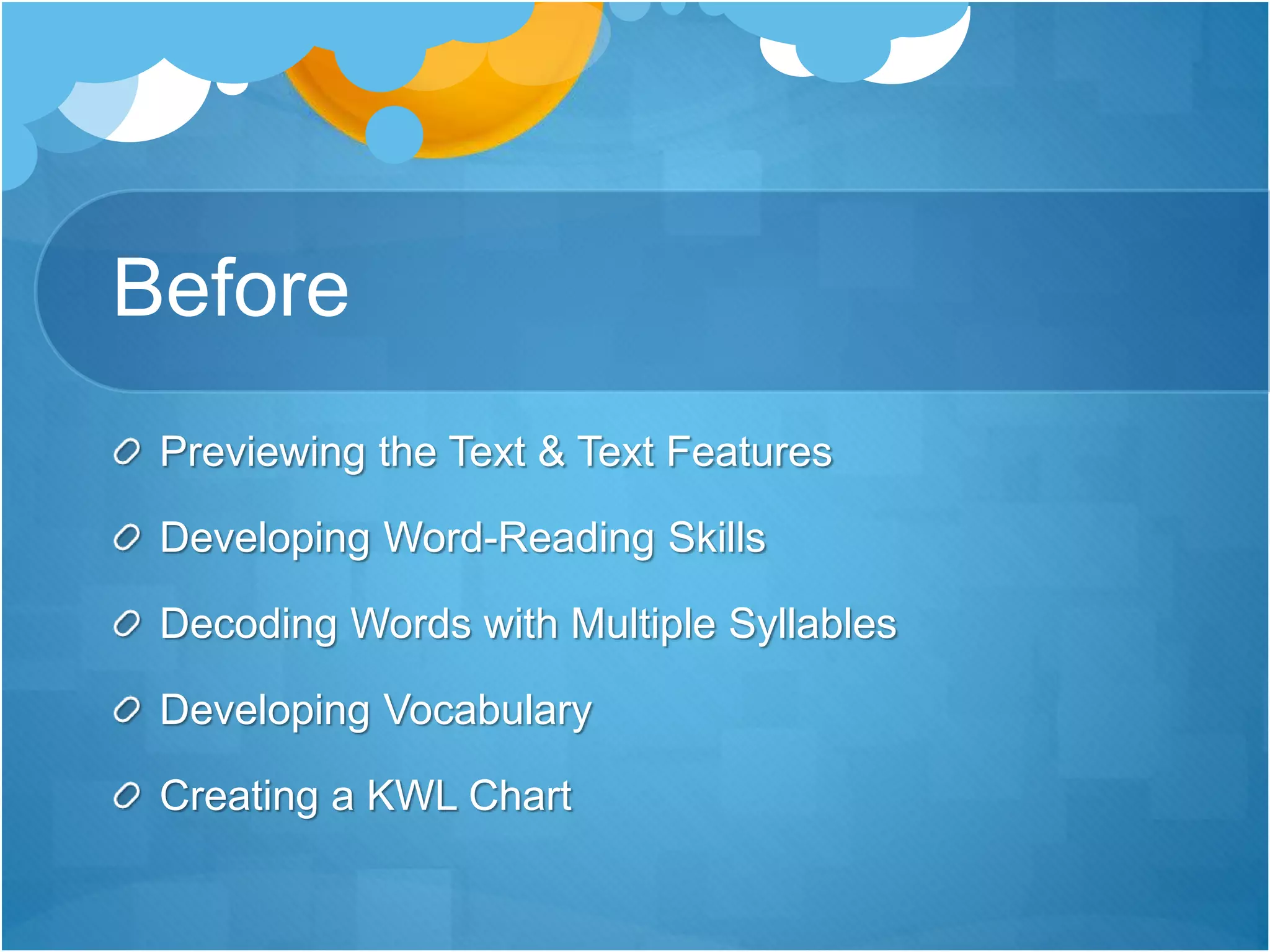 Reading Strategies - Before, During, & After | PPT