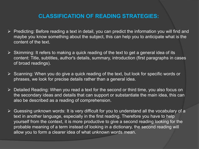 Reading strategies | PPT