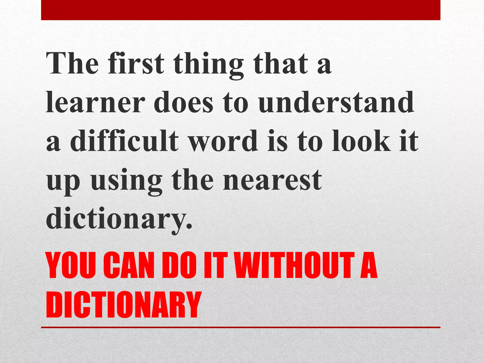 Reading strategies: Guessig from context | PPTX