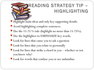 Reading strategies overview | PPT