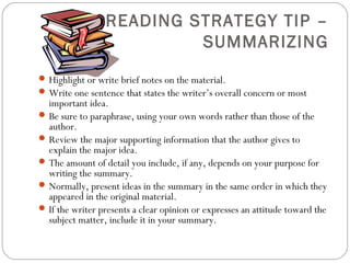 Reading strategies overview | PPT