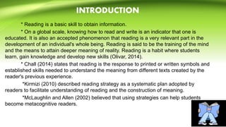 Reading strategies and comprehension among first year teacher education ...
