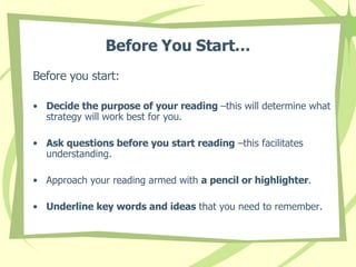 Basic Reading Strategies | PPT