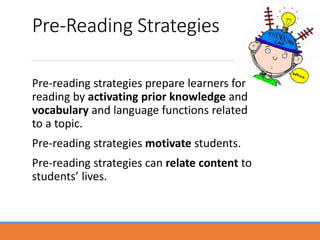 Reading strategies for efl learners 2018 | PPTX