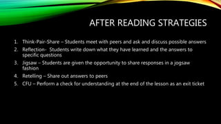 Reading strategies for informational text before, during | PPTX ...