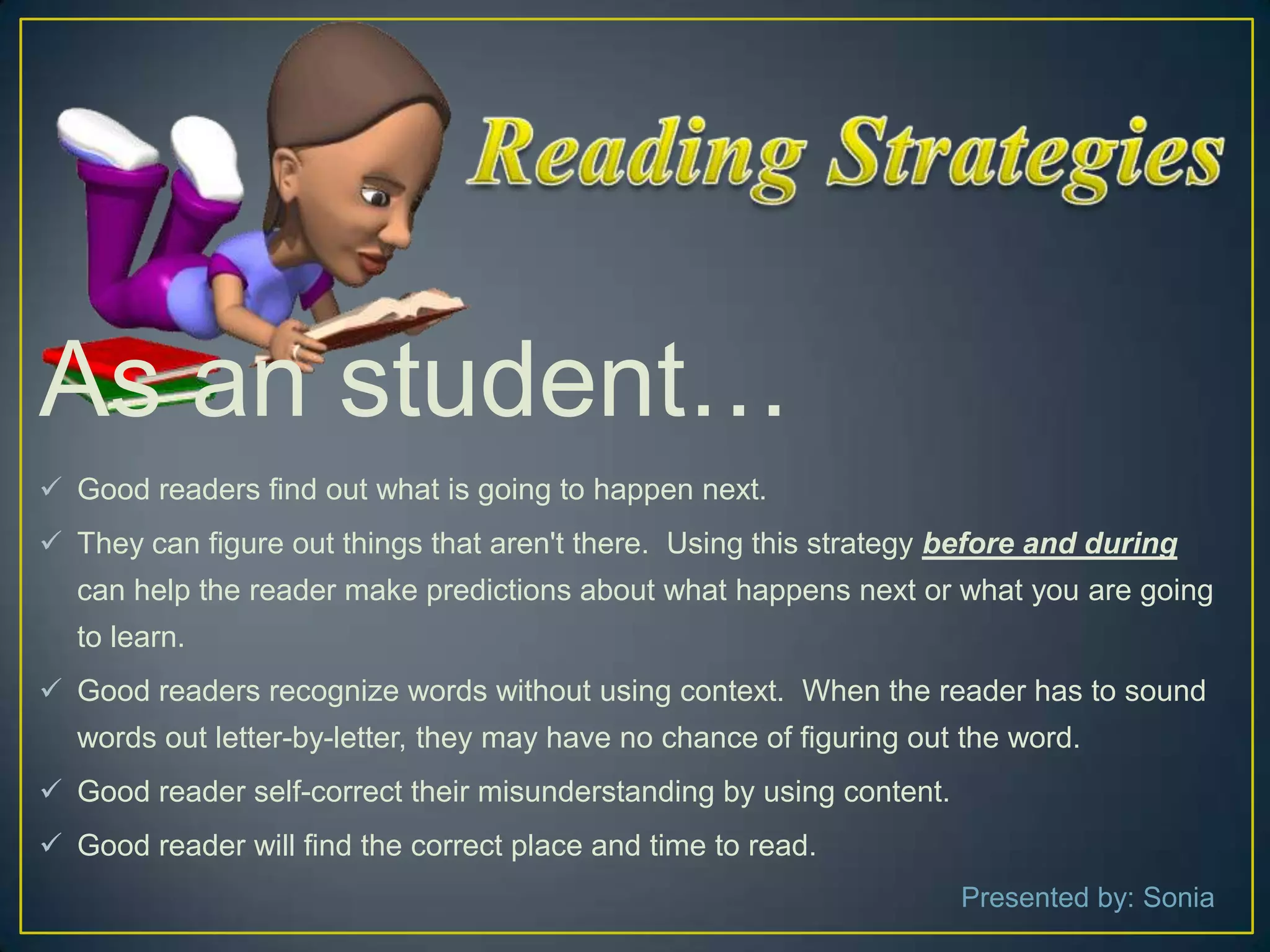 Reading strategies presentation | PPTX