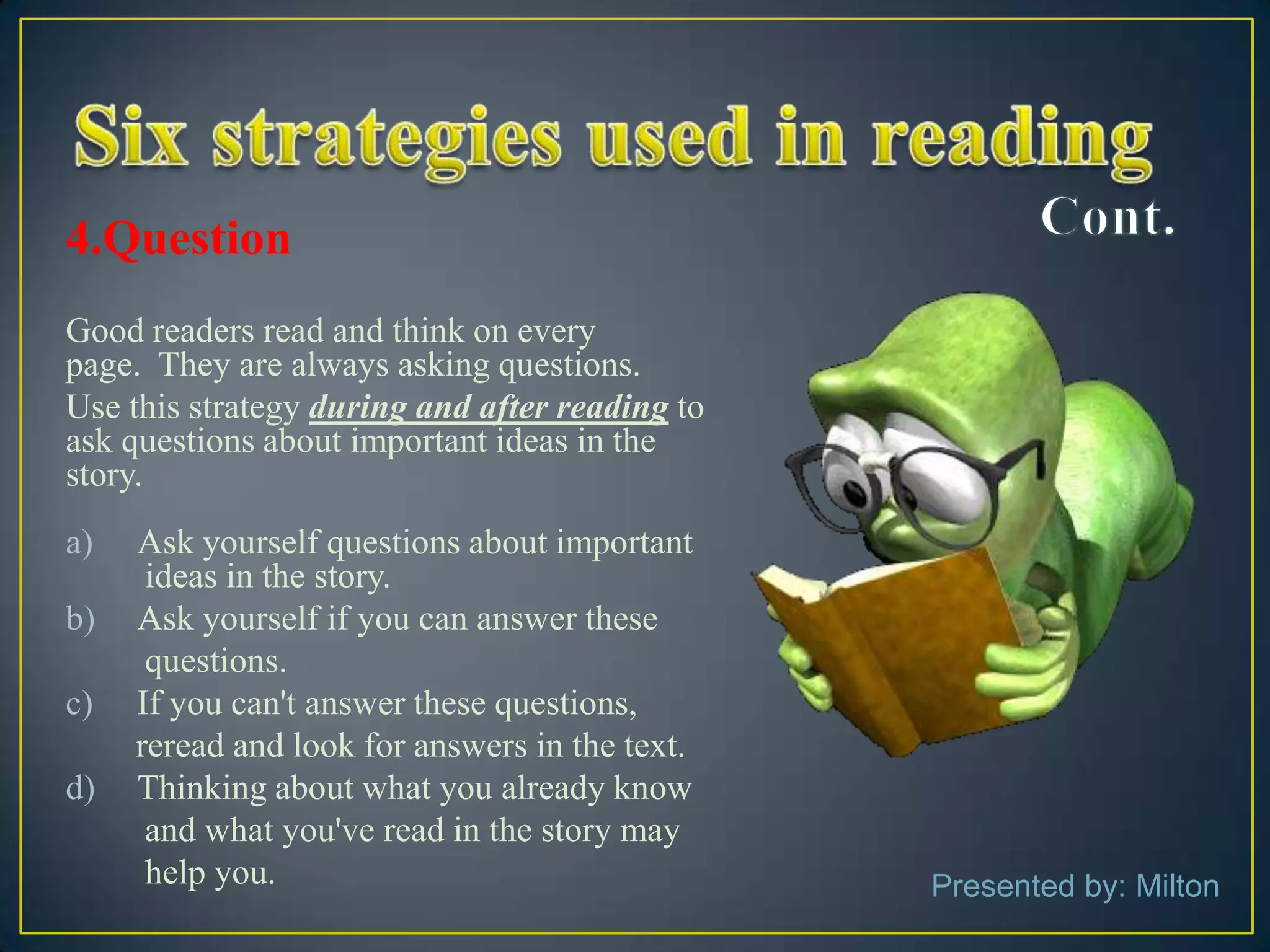 Reading strategies presentation | PPTX