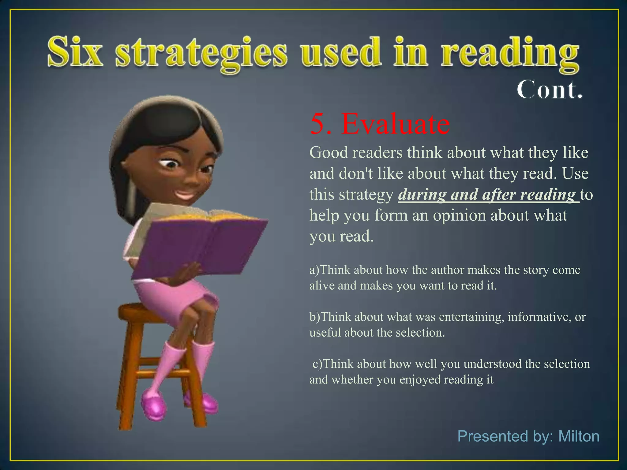 Reading strategies presentation | PPTX
