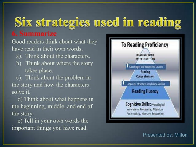 Reading strategies presentation | PPTX | Fiction | Books and Literature
