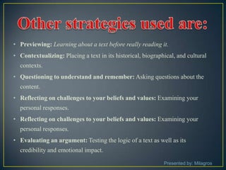 Reading strategies presentation | PPTX
