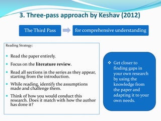 Reading strategies for comprehending research papers | PDF