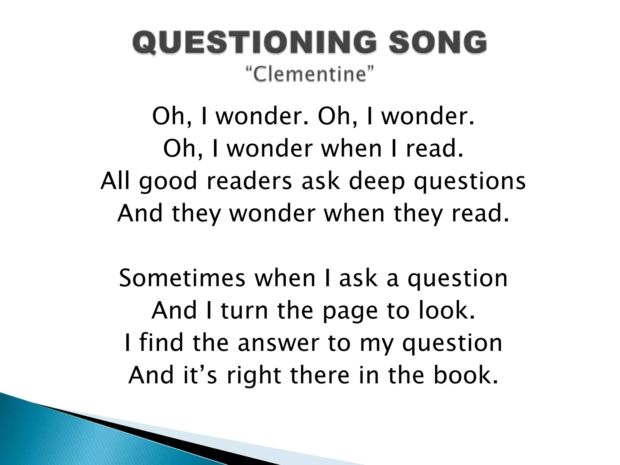 Reading strategy songs 2 | PPT