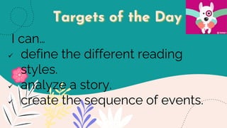 Reading Styles with Elements of Short Story.pptx | Education