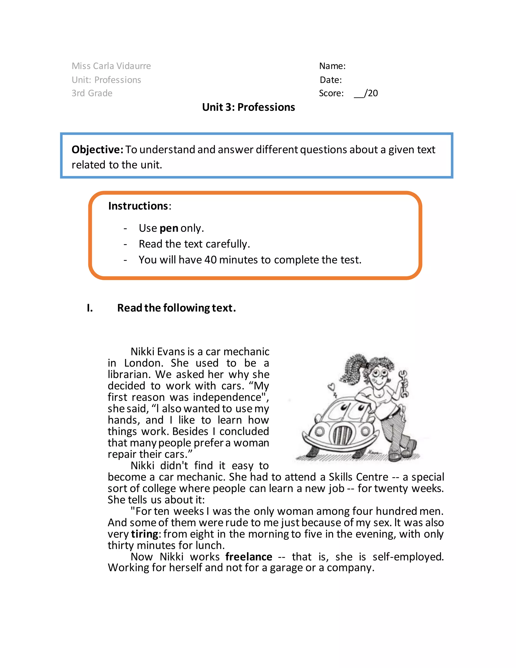 Reading test | PDF