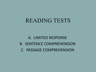 Reading tests | PPTX