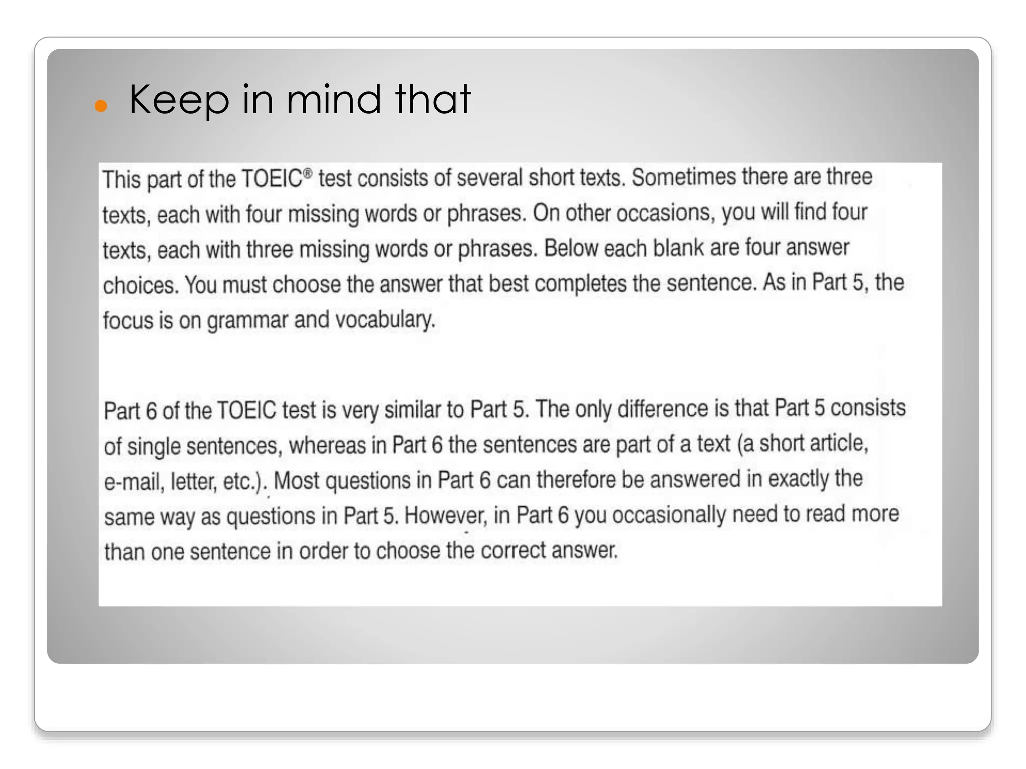 Reading Text completion | PPTX