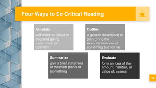 Reading text critically | PPTX
