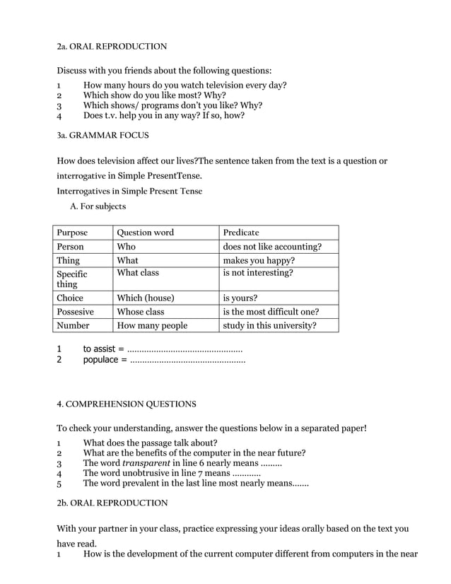 Reading text for senior high school students | PDF