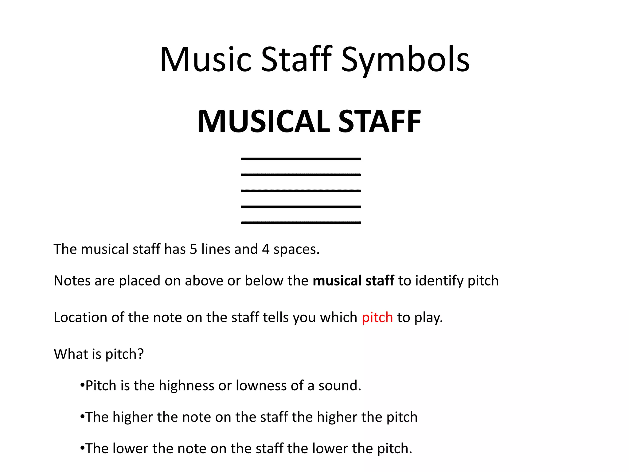 Reading the notes on the musical staff | PPTX