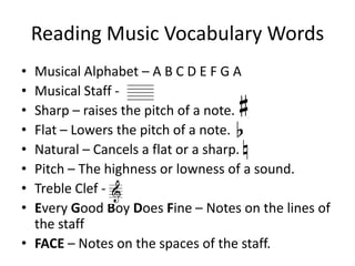 Reading the notes on the musical staff | PPTX