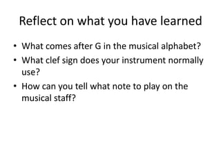Reading the notes on the musical staff | PPTX