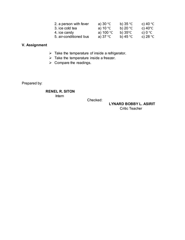 Reading the thermometer | DOCX | Weather | Science