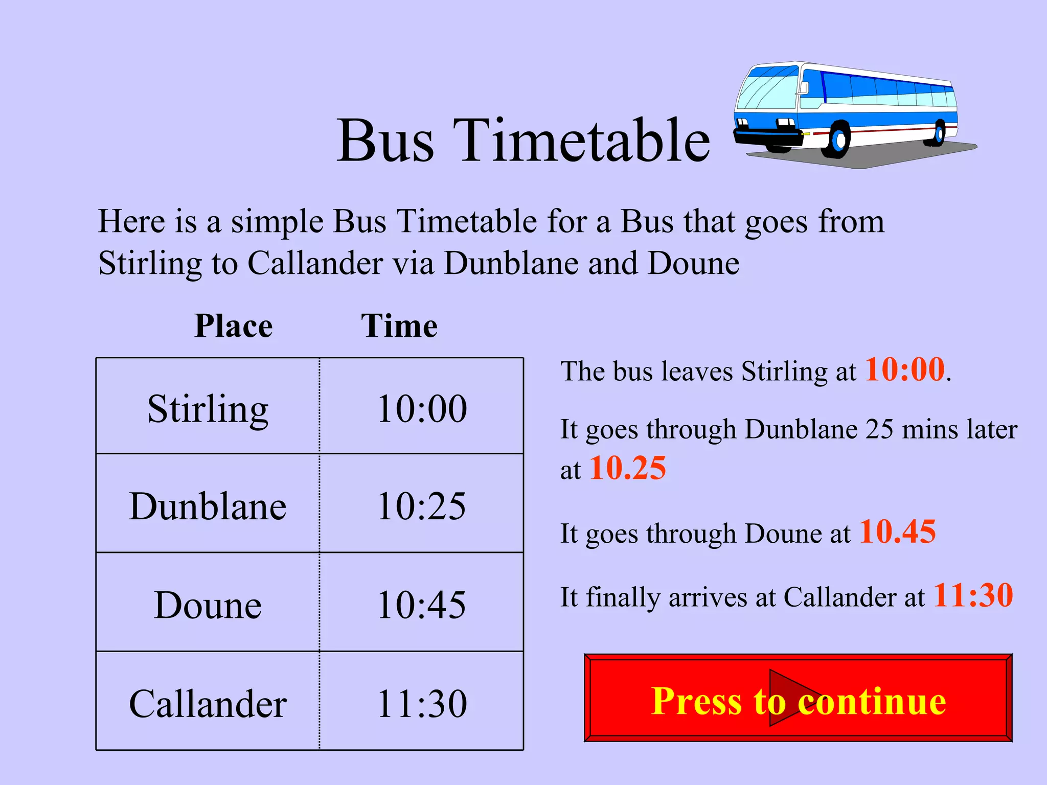 Reading timetables | PPT