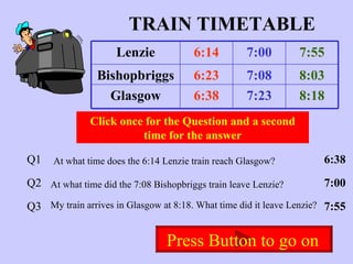 Reading timetables | PPT