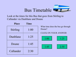 Reading timetables | PPT