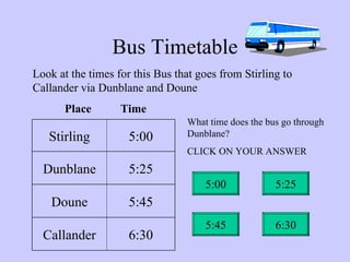 Reading timetables | PPT