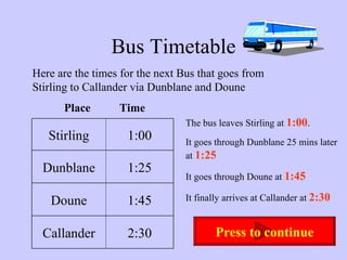 Reading timetables | PPT