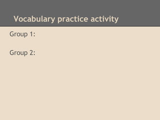 Reading vocabulary and test review | PDF | Education