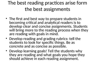 Reading Workshop for teachers and students .ppt