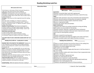Reading workshop look fors2 | PDF