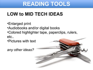Assistive Technology Reading and Writing Tools | PPT