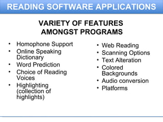 Assistive Technology Reading and Writing Tools | PPT