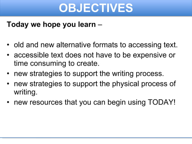 Assistive Technology Reading and Writing Tools | PPT