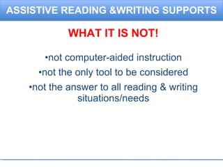 Assistive Technology Reading and Writing Tools | PPT