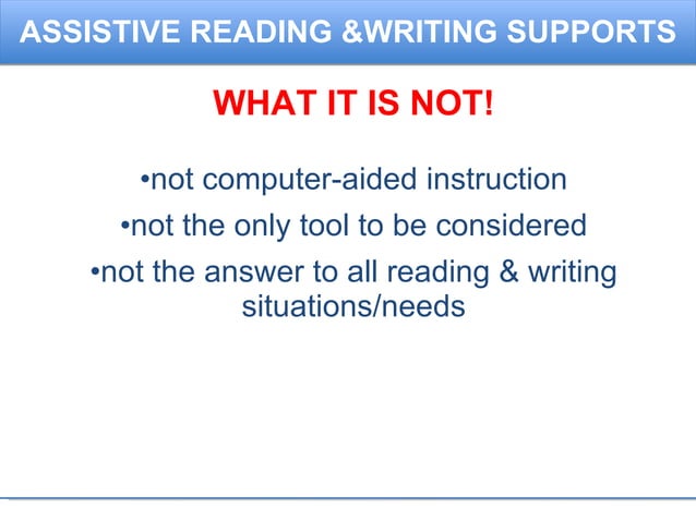 Assistive Technology Reading and Writing Tools | PPT