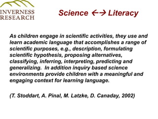 Reading, writing and science synergistic learning opportunities | PPTX