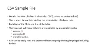 ReadingWriting_CSV_files.pptx sjdjs sjbjs sjnd | PPT