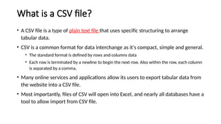ReadingWriting_CSV_files.pptx sjdjs sjbjs sjnd | PPT