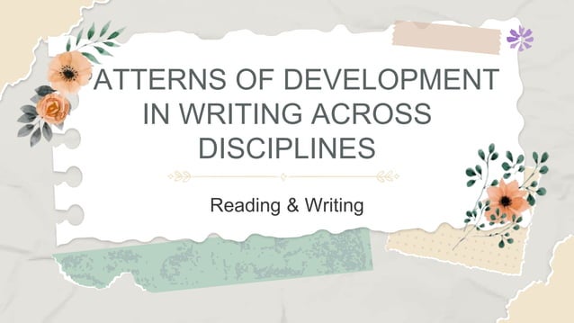 READING & WRITING PATTERNS OF WRITING DEVELOPMENT PART 2.pptx | Smartphones | Consumer Electronics