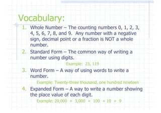 Reading & Writing Whole Numbers | PPT
