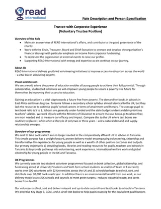 Read International: Trustee Recruitment | PDF