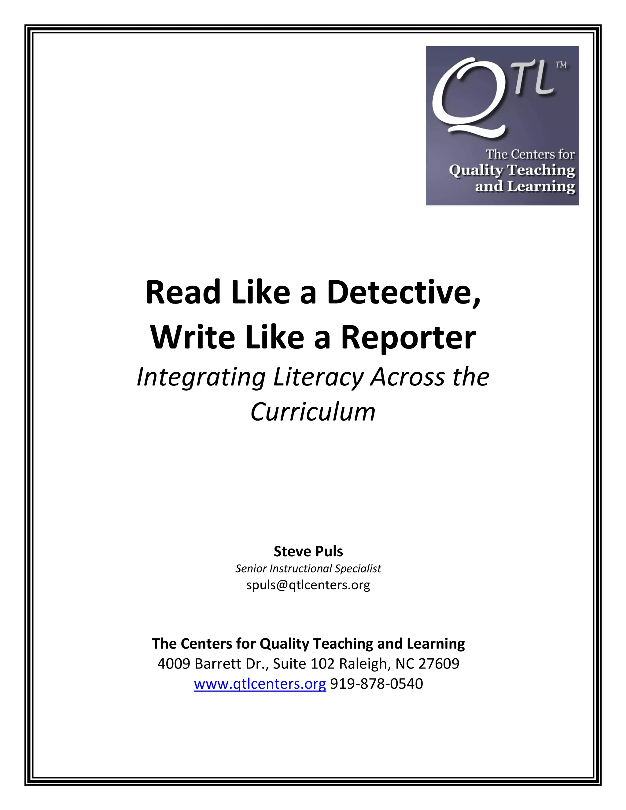 Read Like a Detective | PDF