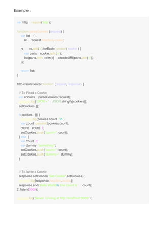 Working with Cookies in NodeJS | PDF
